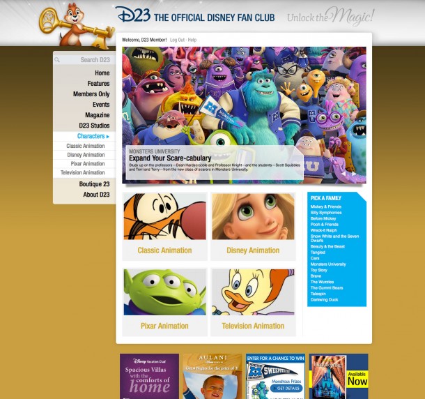 Disney D23 relaunches with all new web site and free membership