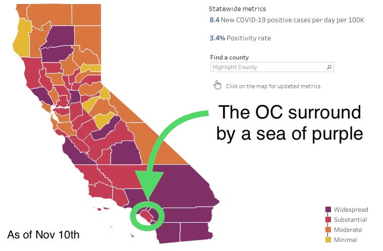 California Map Orange County