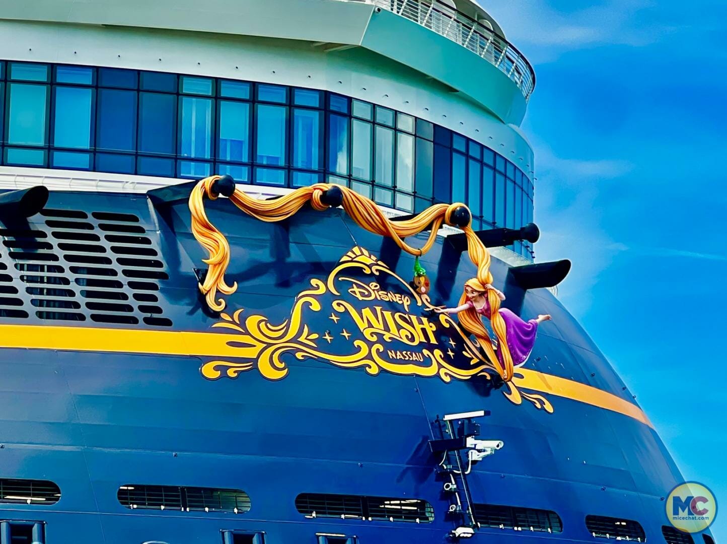 Disney Wish beauty rapunzel front of ship 2-micechat - MiceChat