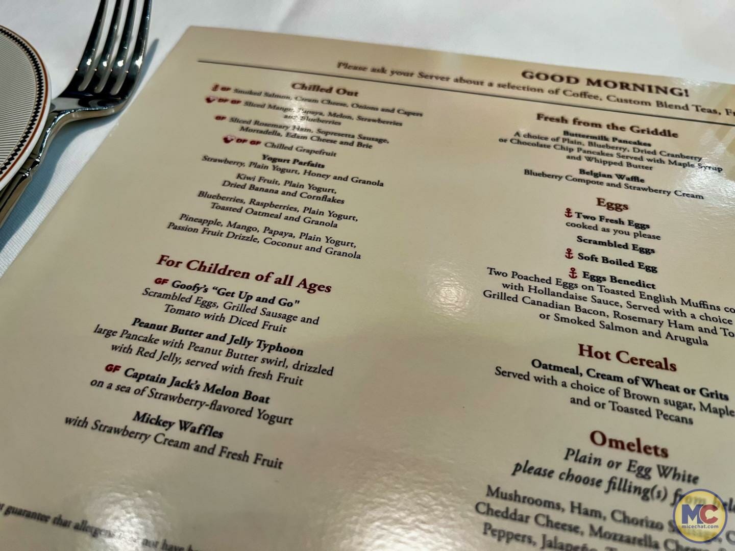 Disney Wish food 1923 breakfast menu-micechat - MiceChat
