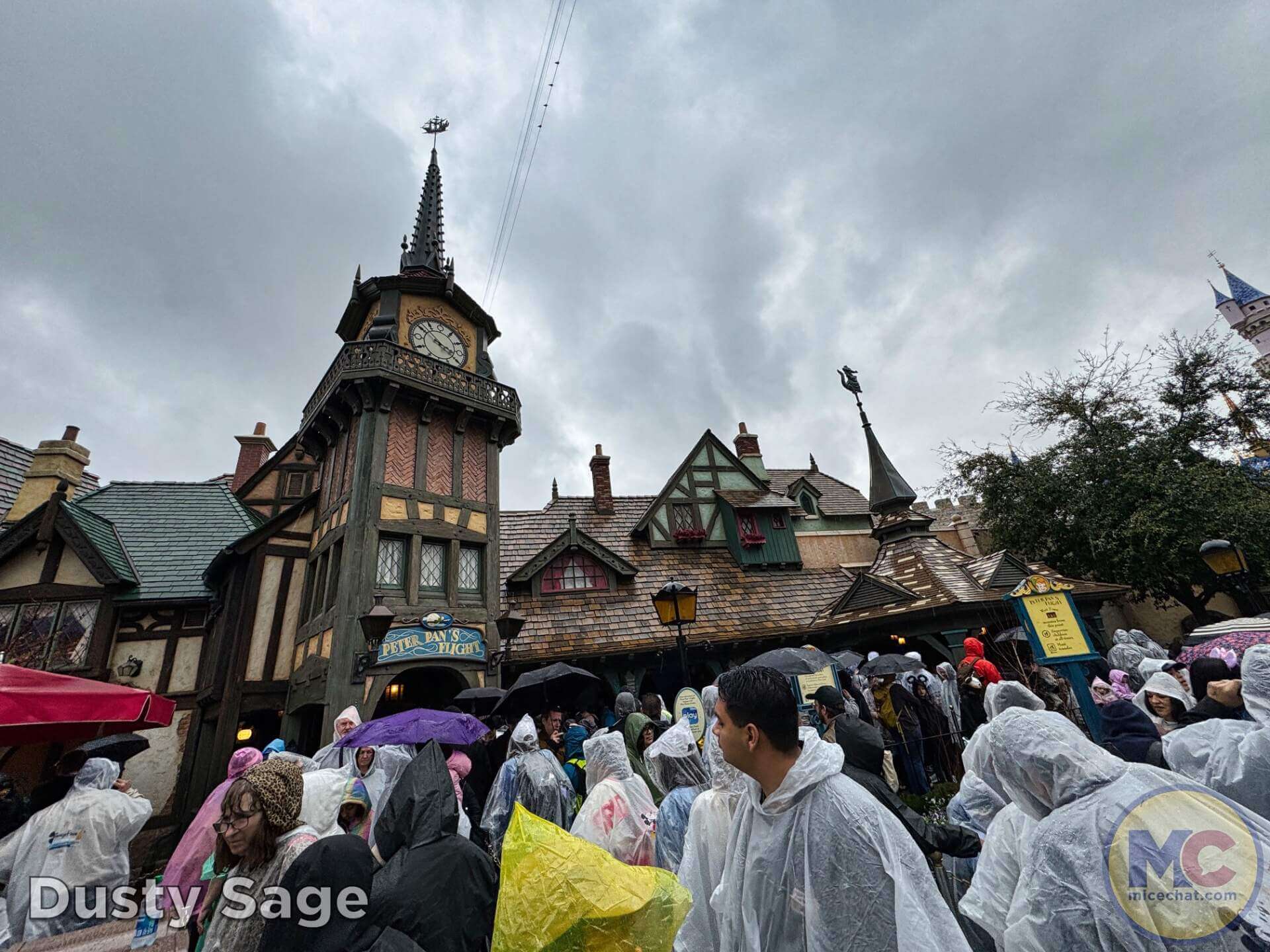 Disneyland-News-Crowds Rain Peter Pan- MiceChat - MiceChat